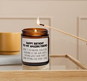 Happy Birthday Gifts Candle for Friend Funny Gift Candle for Men Women Partner BFF Coworker (Friend-WH)