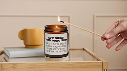 Happy Birthday Gifts Candle for Friend Funny Gift Candle for Men Women Partner BFF Coworker (Friend-WH)