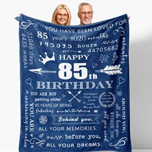 henazin 85th birthday gifts for women, 85th birthday gifts for men, 85th birthday decorations, 85 birthday gifts for men women dad mom husband wife friend, happy 85 birthday throw blankets 60” x 50”