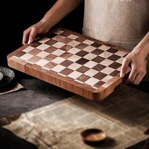 MMOOCO Chopping Board, Creative Chessboard Cutting Board Wood Chopping Block Moist-Proof Kitchen Board