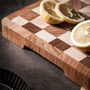 MMOOCO Chopping Board, Creative Chessboard Cutting Board Wood Chopping Block Moist-Proof Kitchen Board