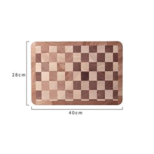 MMOOCO Chopping Board, Creative Chessboard Cutting Board Wood Chopping Block Moist-Proof Kitchen Board