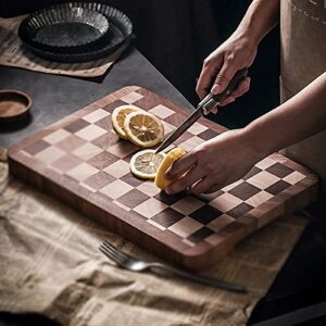 MMOOCO Chopping Board, Creative Chessboard Cutting Board Wood Chopping Block Moist-Proof Kitchen Board