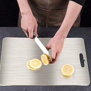 MMOOCO Chopping Board, Stainless Steel Cutting Board Fruit Vegetable Meat Cutting Board Easy to Clean Cutting Board Practical Kitchen Tool Durable and Non-Greasy Kitchen Tool (Size : Small)