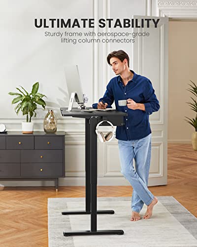 ErGear Electric Standing Desk with Keyboard Tray, Adjustable Height Sit Stand Up Desk, Home Office Desk Computer Workstation, 48x24 Inches, Black