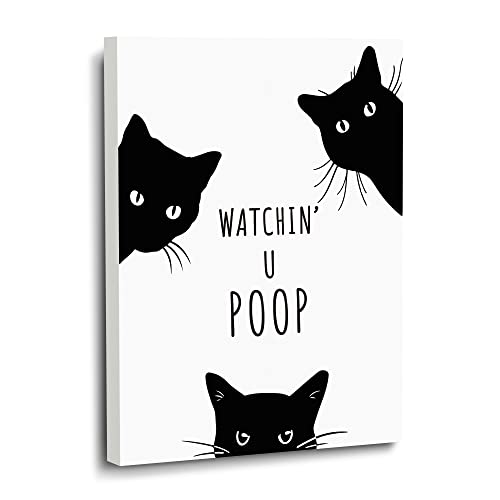 XUOUPIUE Bathroom Wall Art, Bathroom Poster, Watching U Poop Decor, Bathroom Quote Sign, Bathroom Decor Wall Art, Toilet Wall Art, Guest Bathroom Decor (A08)