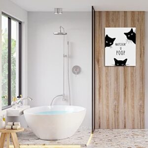 XUOUPIUE Bathroom Wall Art, Bathroom Poster, Watching U Poop Decor, Bathroom Quote Sign, Bathroom Decor Wall Art, Toilet Wall Art, Guest Bathroom Decor (A08)