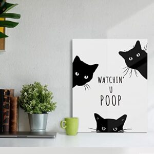 XUOUPIUE Bathroom Wall Art, Bathroom Poster, Watching U Poop Decor, Bathroom Quote Sign, Bathroom Decor Wall Art, Toilet Wall Art, Guest Bathroom Decor (A08)