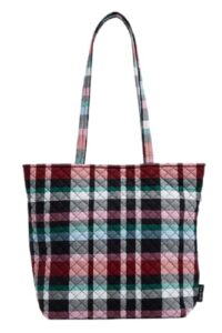 vera bradley womens tote bag in ribbons plaid