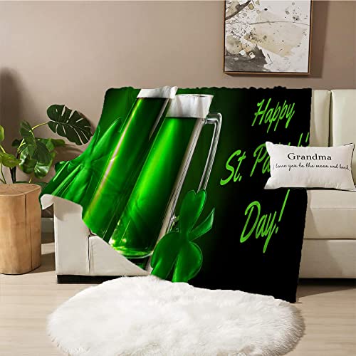 Throw Blanket St. Patrick's Day Fleece Blanket Comfortable Fine Luxurious Flannel Fuzzy Blanket for Bed and Sofa, Couch, TV Bed Blanket, Comfy Fluffy Warm Gift, 50"x40"/130x100cm