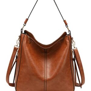 Shaelyka Medium Brown Shoulder bag for Women, Ladies Medium Hobo bag Purse Faux Leather