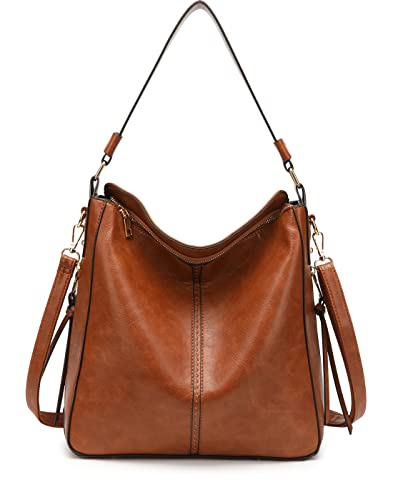 Shaelyka Medium Brown Shoulder bag for Women, Ladies Medium Hobo bag Purse Faux Leather