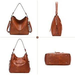 Shaelyka Medium Brown Shoulder bag for Women, Ladies Medium Hobo bag Purse Faux Leather