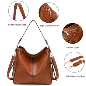 Shaelyka Medium Brown Shoulder bag for Women, Ladies Medium Hobo bag Purse Faux Leather