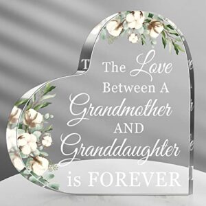 grandma gift grandma birthday gift acrylic heart shape grandma sign from granddaughter grandson thoughtful grandmother gift ideas for birthday mother’s day (granddaughter)