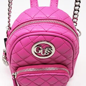 GUESS Factory Women's Evan Pink Quilted Mini Backpack Style Crossbody Handbag Purse