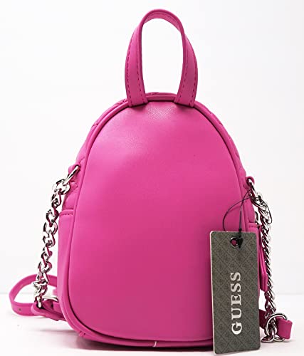 GUESS Factory Women's Evan Pink Quilted Mini Backpack Style Crossbody Handbag Purse