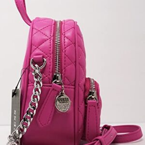 GUESS Factory Women's Evan Pink Quilted Mini Backpack Style Crossbody Handbag Purse