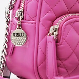 GUESS Factory Women's Evan Pink Quilted Mini Backpack Style Crossbody Handbag Purse