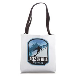 jackson hole wyoming ski mountain tote bag