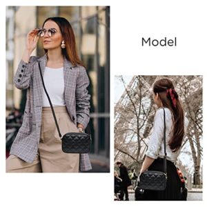 Small Quilted Crossbody Bags for Women, Double Top Zipper Shoulder Bag Lightweight Purses Handbags with Tassel