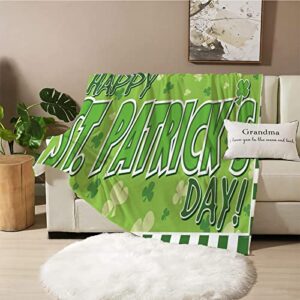 throw blanket st. patrick’s day fleece blanket for winter comfortable cozy soft fuzzy couch flannel throw suitable for all seasons (90″x80″/228x203cm)