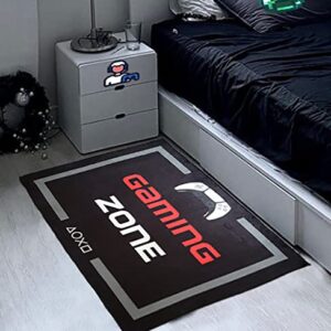 Jasde Gaming Room Decor for Gamer Bedroom Living Black Rug Washable Video Game 3 x 2 Feet (90 x 60 cm)