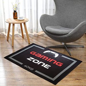 Jasde Gaming Room Decor for Gamer Bedroom Living Black Rug Washable Video Game 3 x 2 Feet (90 x 60 cm)