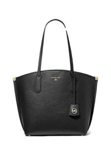 michael kors jane large pebbled leather tote bag (black)