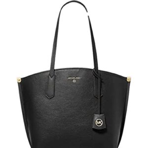 Michael Kors Jane Large Pebbled Leather Tote Bag (Black)