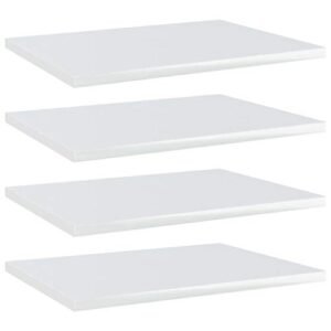 wifese floating shelves 4 pcs 15.7″x11.8″ high gloss white wall shelves simplistic bookshelf board for bedroom living room bathroom shelf kitchen wall storage quality engineered wood