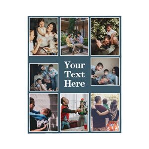 Custom Blankets with Photos, Blanket Personalized Soft Blanket for Family Wedding Birthday Christmas Valentines Day Gifts for Women Him Her Friends，Style Custom Photo Blankets for Mom Father