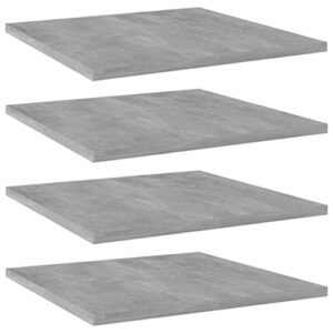 wifese floating shelves 4 pcs 15.7″x15.7″ simplistic bookshelf board living room wall shelves bedroom wall storage floating bathroom shelving concrete gray quality engineered wood