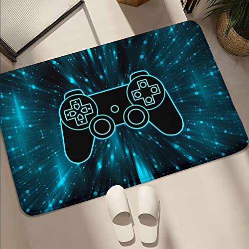 Jiospet Gamer Rugs for Bedroom Boys 2'×3' Gaming Rug for Boys Room Teens Printed Game Room Rug Gaming Rugs for Gaming Room Gamer Controller Area Rug for Dining Living Room Playroom Floor Mats, Blue