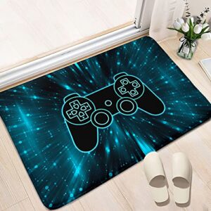 Jiospet Gamer Rugs for Bedroom Boys 2'×3' Gaming Rug for Boys Room Teens Printed Game Room Rug Gaming Rugs for Gaming Room Gamer Controller Area Rug for Dining Living Room Playroom Floor Mats, Blue