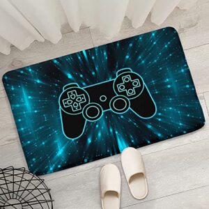 Jiospet Gamer Rugs for Bedroom Boys 2'×3' Gaming Rug for Boys Room Teens Printed Game Room Rug Gaming Rugs for Gaming Room Gamer Controller Area Rug for Dining Living Room Playroom Floor Mats, Blue