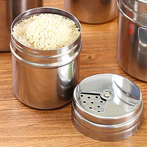 MSMMZ Sugar Container Stainless Steel Cruet Condiment Spice Jars Set Salt and Pepper Shakers Seasoning Pots Kitchen Tools Seasoning Cans