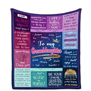 qotuty granddaughter gifts blanket 50″x60″, granddaughter gifts from grandma, granddaughter gifts from grandparents, gifts for granddaughter, birthday graduation gifts for granddaughter throw blankets