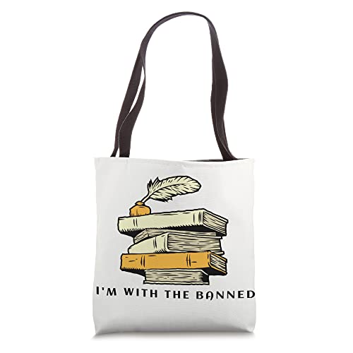 I'm With the Banned Books Reading Readers Tote Bag