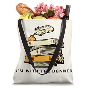 I'm With the Banned Books Reading Readers Tote Bag