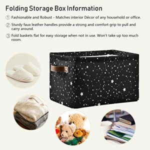 ALAZA Constellation Starry Galaxy Nebula Planet Large Storage Baskets with Handles Foldable Decorative 2 Pack Storage Bins Boxes for Organizing Living Room Shelves Office Closet Clothes