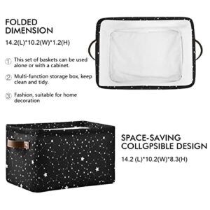 ALAZA Constellation Starry Galaxy Nebula Planet Large Storage Baskets with Handles Foldable Decorative 2 Pack Storage Bins Boxes for Organizing Living Room Shelves Office Closet Clothes