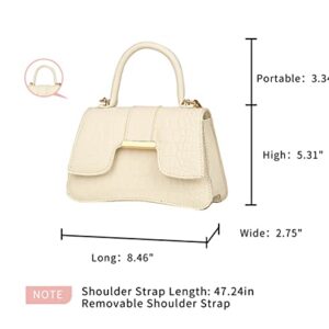 SHUIANGRAN Fashion Cross-body bags for women Womens Purses PurseCrocodile Ladies BagSingle-shoulder Crossbody Handbag White