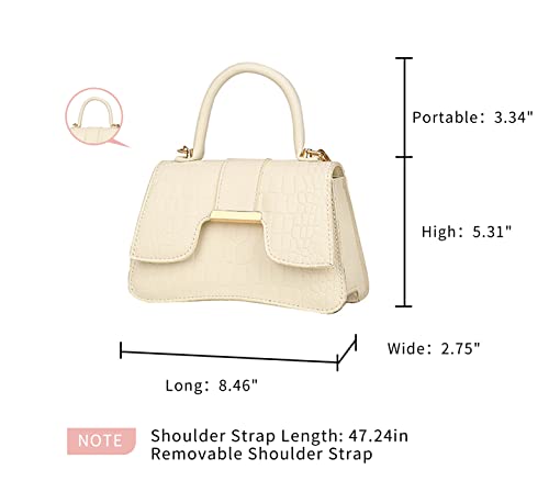 SHUIANGRAN Fashion Cross-body bags for women Womens Purses PurseCrocodile Ladies BagSingle-shoulder Crossbody Handbag White