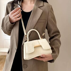 SHUIANGRAN Fashion Cross-body bags for women Womens Purses PurseCrocodile Ladies BagSingle-shoulder Crossbody Handbag White