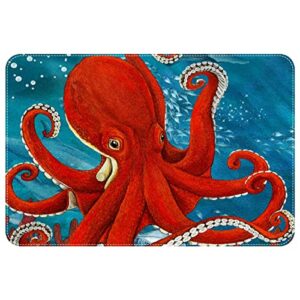 octopus close up, indoor door mat durable front door mats entryway rug non-slip absorbent area rugs resist dirt rugs for room decor, 24″x16″