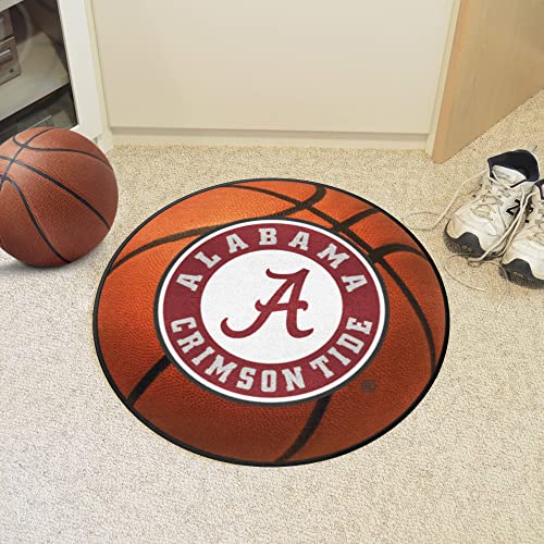 FANMATS 35627 Alabama Crimson Tide Basketball Rug - 27in. Diameter