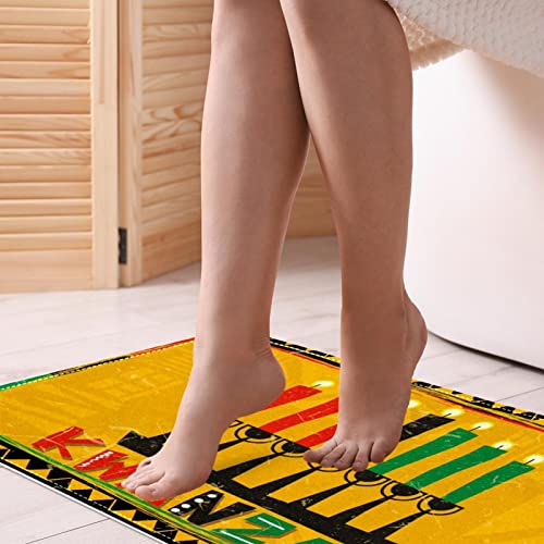 Happy Kwanzaa with Kwanzaa Candle, Indoor Door Mat Durable Front Door Mats Entryway Rug Non-Slip Absorbent Area Rugs Resist Dirt Rugs for Room Decor, 24"x16"