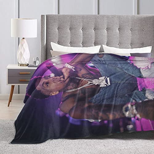 N-B-A Young=Boy Rapper Never Broke Again Throw Blanket Warm Ultra-Soft Micro Fleece Blanket for Bed Couch Living Room Decoration 40"X30"