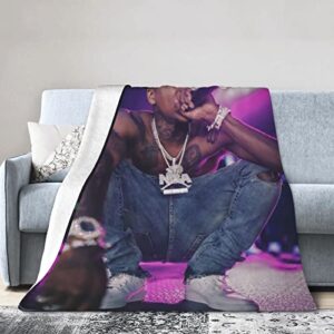 N-B-A Young=Boy Rapper Never Broke Again Throw Blanket Warm Ultra-Soft Micro Fleece Blanket for Bed Couch Living Room Decoration 40"X30"